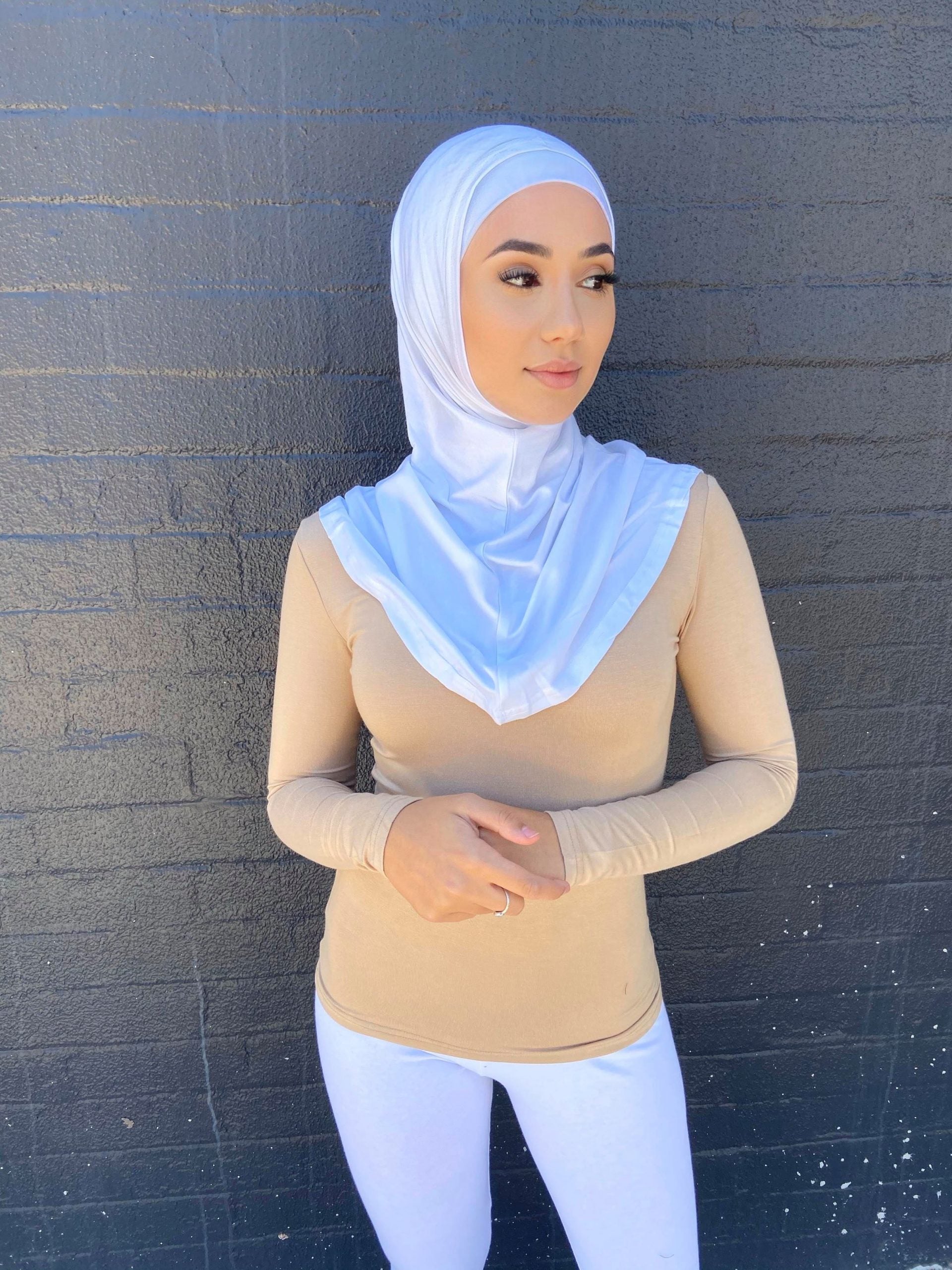 White Two Piece Cotton Hijab – MRSinstyle